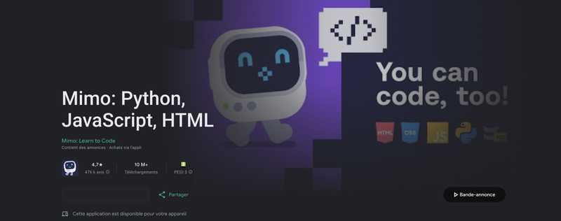 Les applications mobiles pour apprendre à coder