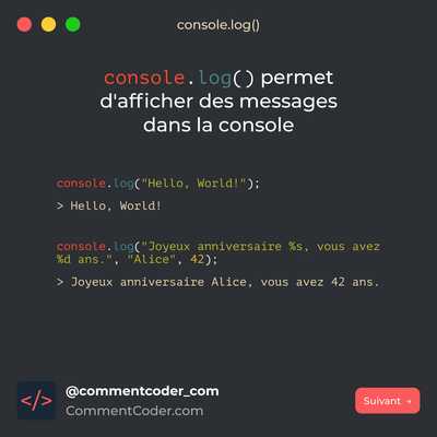 Comment utiliser console.log en JavaScript